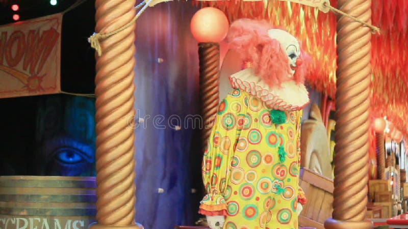 Scary clown robot smiling. stock footage. Video of masc - 46454754