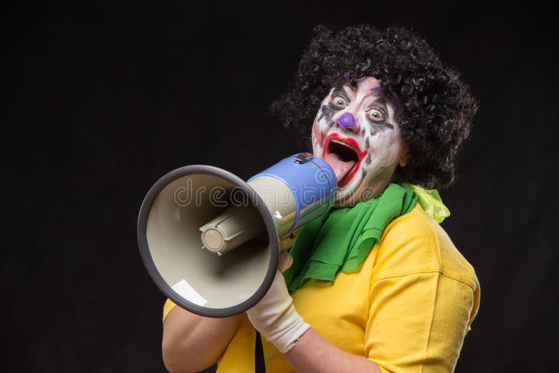 Scary Shouting Face and Body Silhouette with Hands Stock Image - Image ...