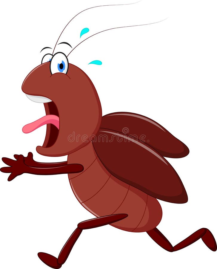 Scary Cockroach Running Cartoon Stock Vector - Illustration of happy ...