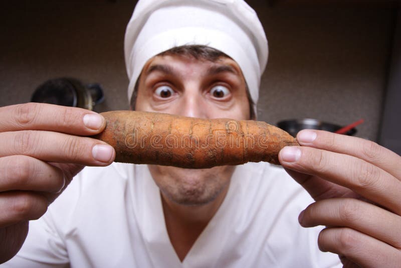 Evil Vampire with Scary Eyes Eating Garlic Stock Photo - Image of ...