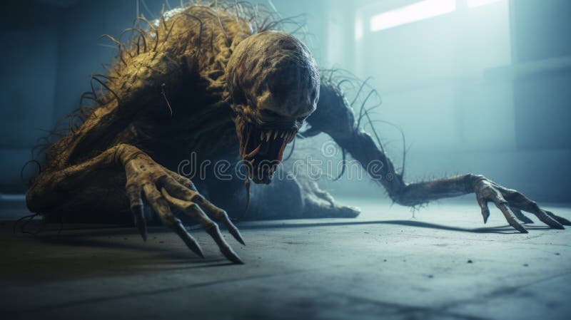 Scary Creature in Chaotic Environment: a Death Strike Monster Stock ...