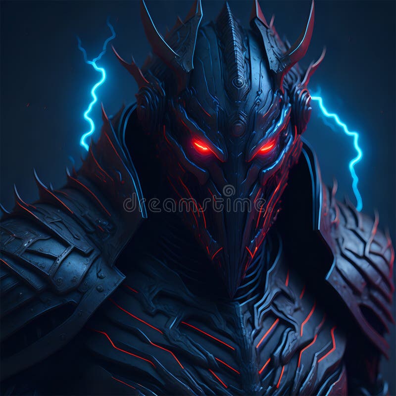 A Scary Creature Wearing a Full Suit of Armor with a Lightning Bolt in ...