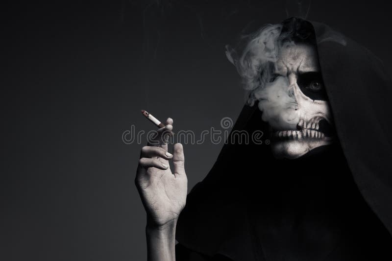 Scary Death Makes Cloud Of Smoke. Stock Photo - Image of burn, concept ...