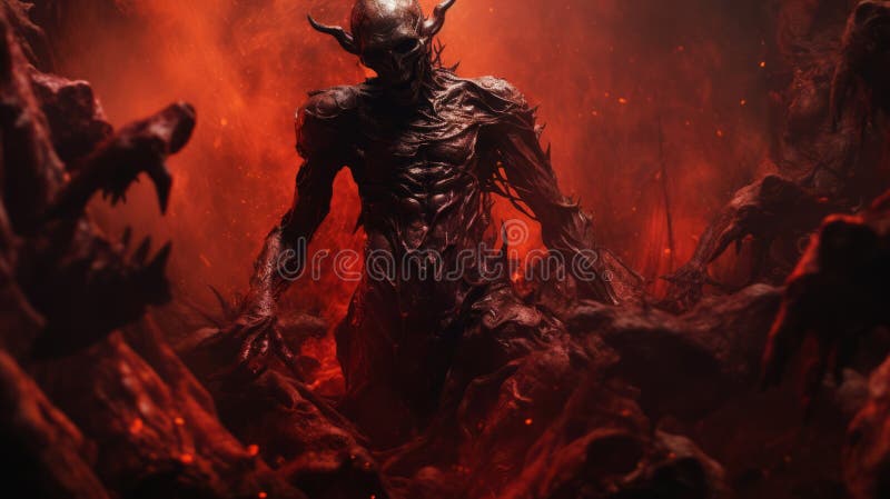 Scary Demon in Hell: Realistic Renderings of the Human Form Stock ...