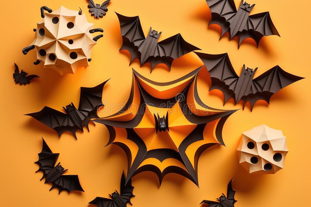 Scary Design for Halloween, Orange Flat Lay. Ai Generated Stock ...