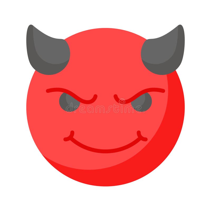Scary Devil with Horns, Customizable Emoji Icon in Trendy Style Stock ...