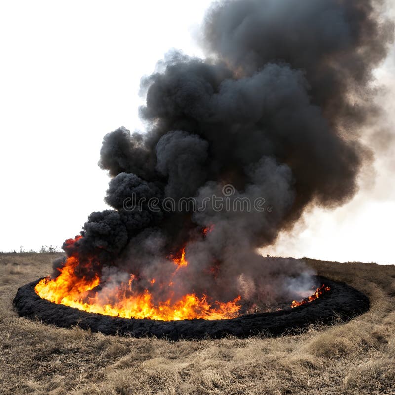 Horrible Fire Ring Isolated on White Background Stock Illustration ...