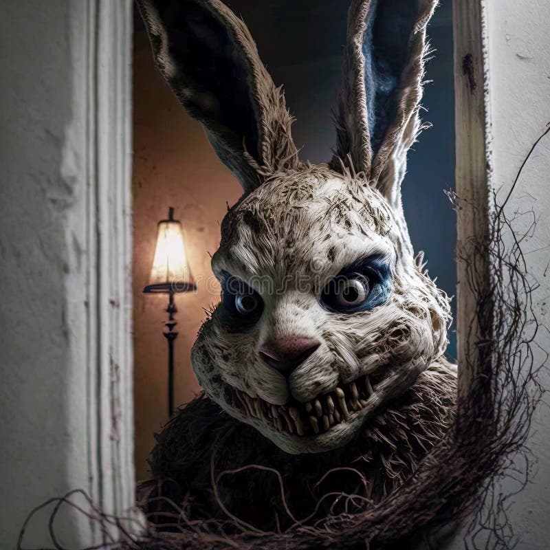 Scary Easter Bunny from Horror. Generative AI Stock Illustration ...