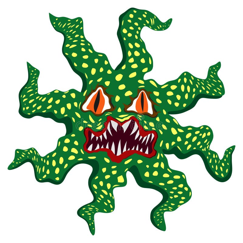 Scary Evil Cartoon Halloween Monster Stock Vector - Illustration of ...