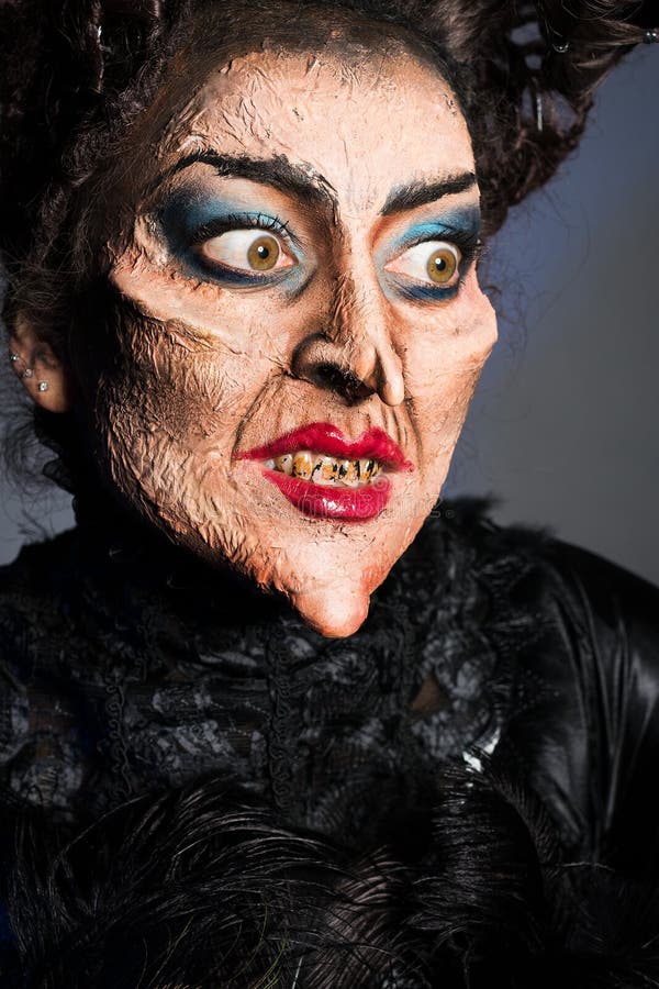 Scary Witch Casting a Spell Stock Image - Image of invitation, cinema ...