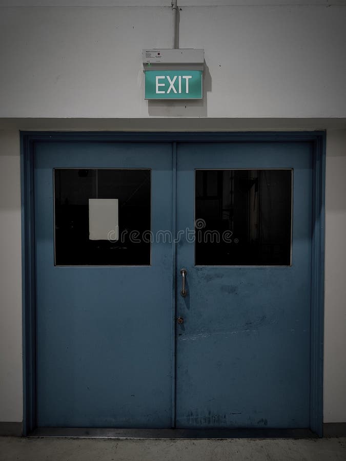 Scary exit stock photo. Image of black, door, white - 282331636