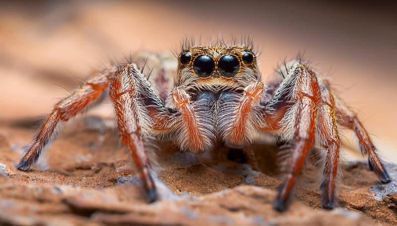 Scary Eyes of Jumping Spider with Empty Space for Text, Arachnophobia ...