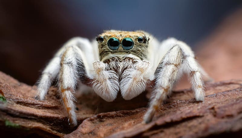Scary Eyes of Jumping Spider with Empty Space for Text, Arachnophobia ...