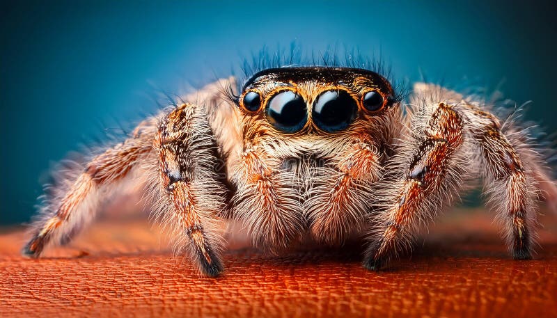 Scary Eyes of Jumping Spider with Empty Space for Text, Arachnophobia ...
