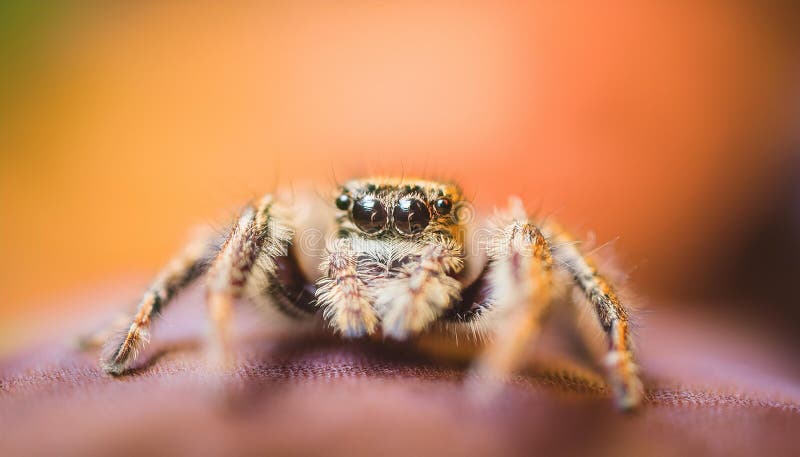 Scary Eyes of Jumping Spider with Empty Space for Text, Arachnophobia ...