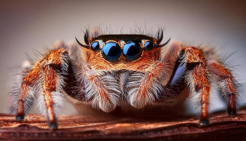 Scary Eyes of Jumping Spider with Empty Space for Text, Arachnophobia ...