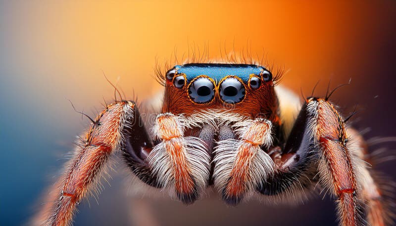 Scary Eyes of Jumping Spider with Empty Space for Text, Arachnophobia ...