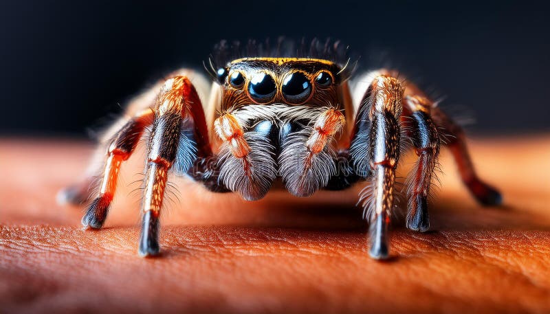 Scary Eyes of Jumping Spider with Empty Space for Text, Arachnophobia ...