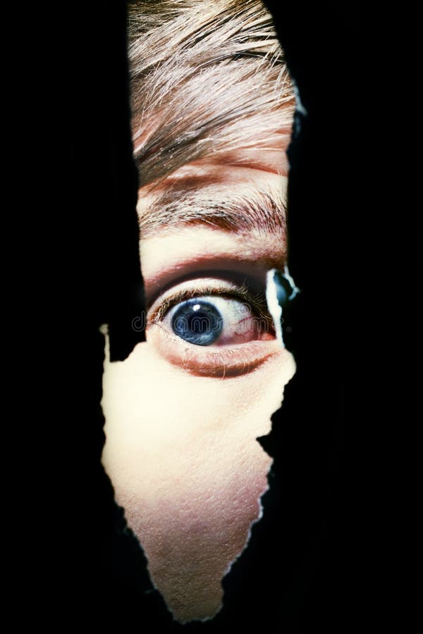 Scary eyes of a man stock image. Image of dark, hole - 21384181