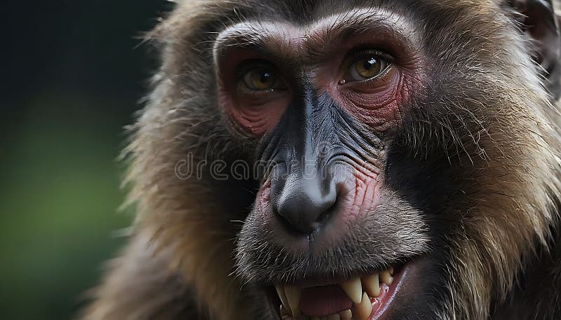 The Scary Face of a Mandrill Monkey Stock Image - Image of nature ...