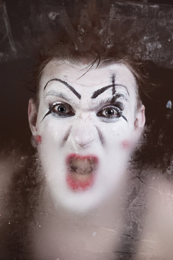 Scary face screaming mime stock image. Image of dirty - 16218517
