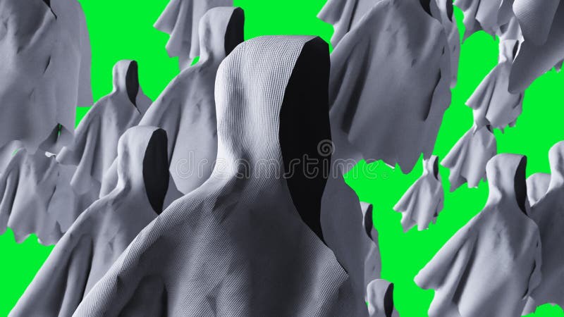 Scary Fear Ghost Animation . 3d Realistic Render. Stock Illustration ...