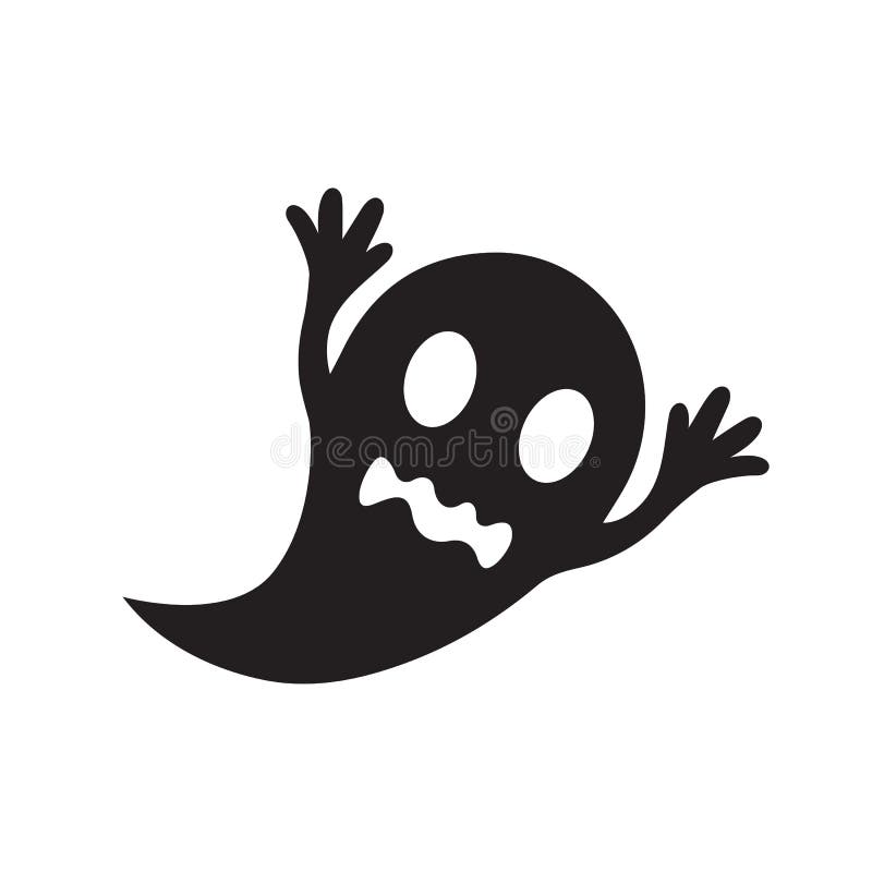 Scary Flying Ghost Icon Symbol Vector Stock Vector - Illustration of ...