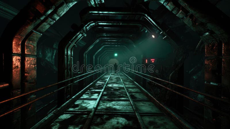 Scary Game, Computer Gameplay, Screen Tunnel Stock Illustration ...