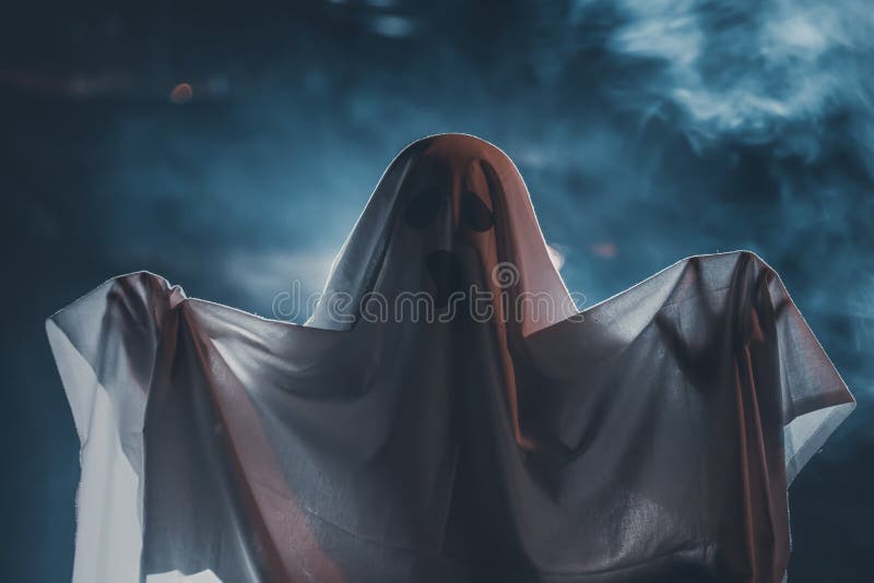 Halloween Concept with Ghost in Smoky Night Stock Photo - Image of ...