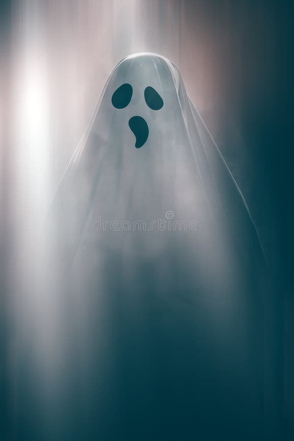 Halloween Concept with Ghost in Smoky Night Stock Image - Image of ...