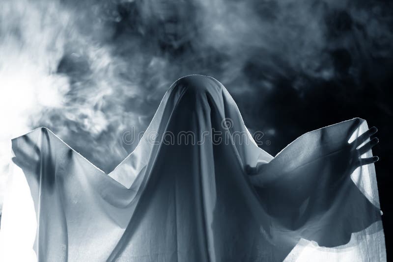Halloween Concept with Ghost in Smoky Night Stock Photo - Image of dark ...