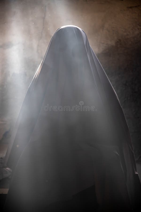Halloween Concept with Ghost in Smoky Night Stock Image - Image of ...