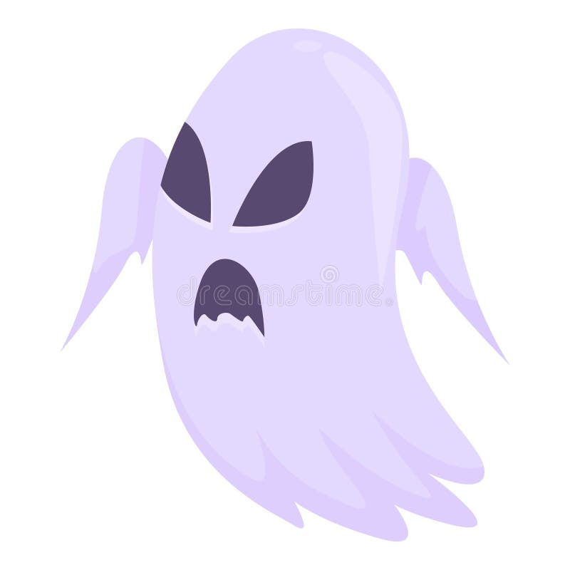 Scary Ghost Floating and Making an Angry Face Stock Illustration ...