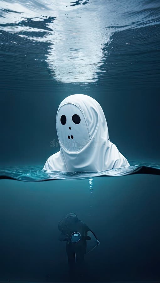 White Ghost on a Gray Background Stock Illustration - Illustration of ...