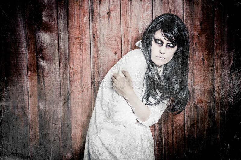 A scary ghost girl stock image. Image of model, gaze - 27276007