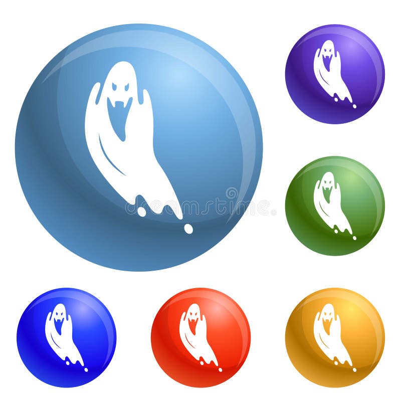Scary Ghost Icons Set Vector Stock Vector - Illustration of evil, icon ...