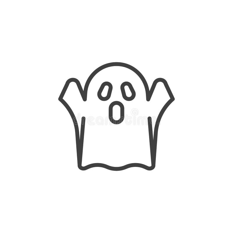 Ghost . Line Art. Logo Design for Use in Graphics. T-shirt Print ...