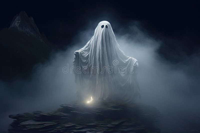 Scary Ghost in the Mist. Halloween Concept Stock Illustration ...