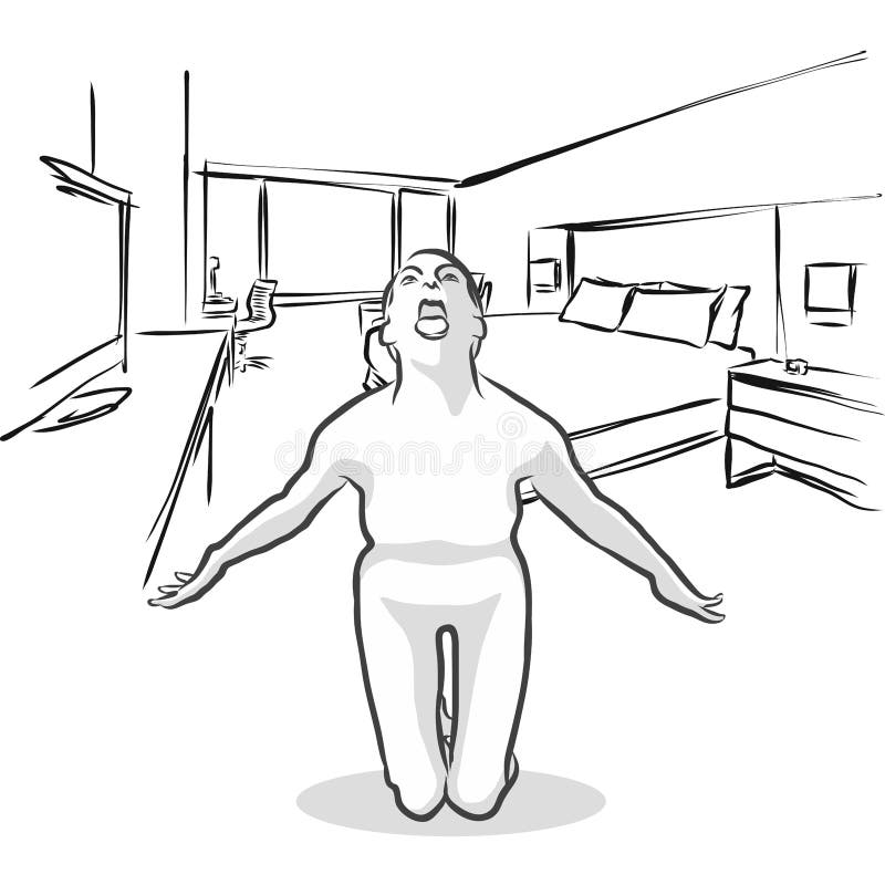 Scary Ghost Pose Yoga stock vector. Illustration of girl - 73315727