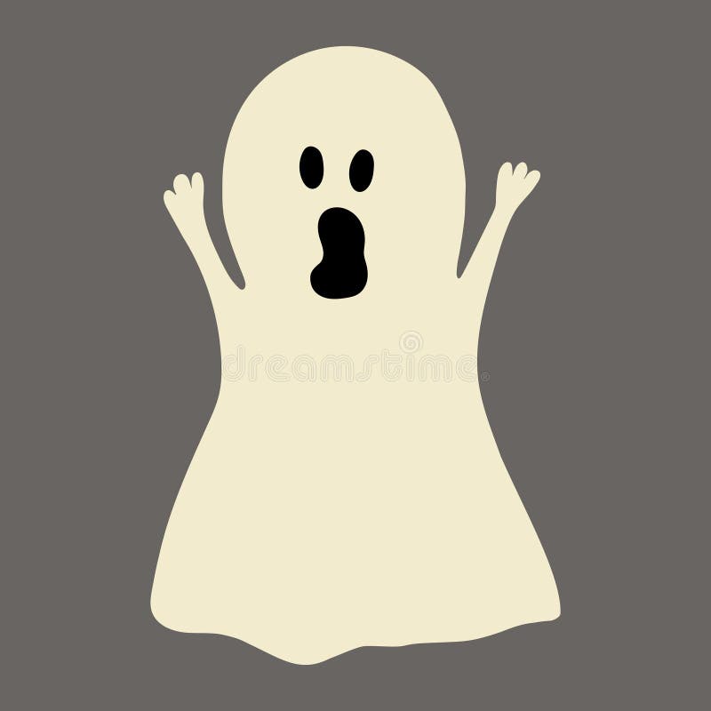 Scary Ghost Sheet Isolated on Grey Background Stock Vector ...