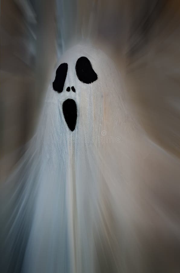 Scary Ghost, Terrible Creature Emerging from the Darkness Stock Photo ...