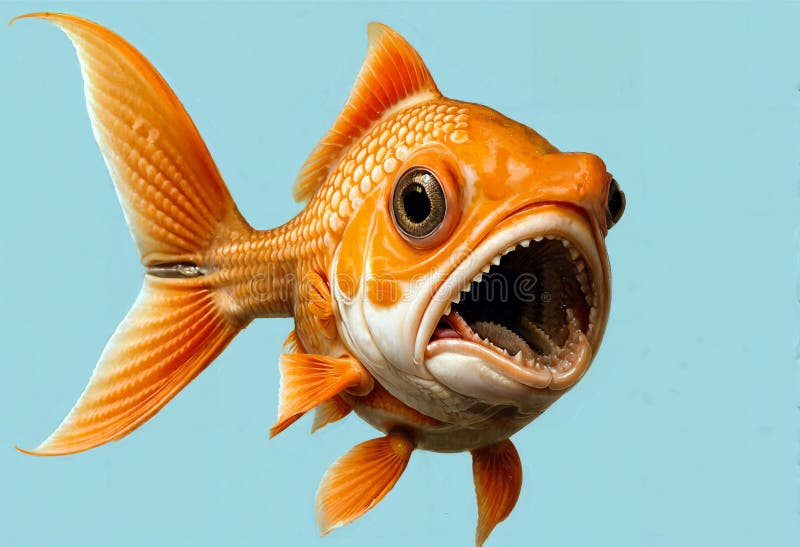 Scary Goldfish stock illustration. Illustration of water - 306204918