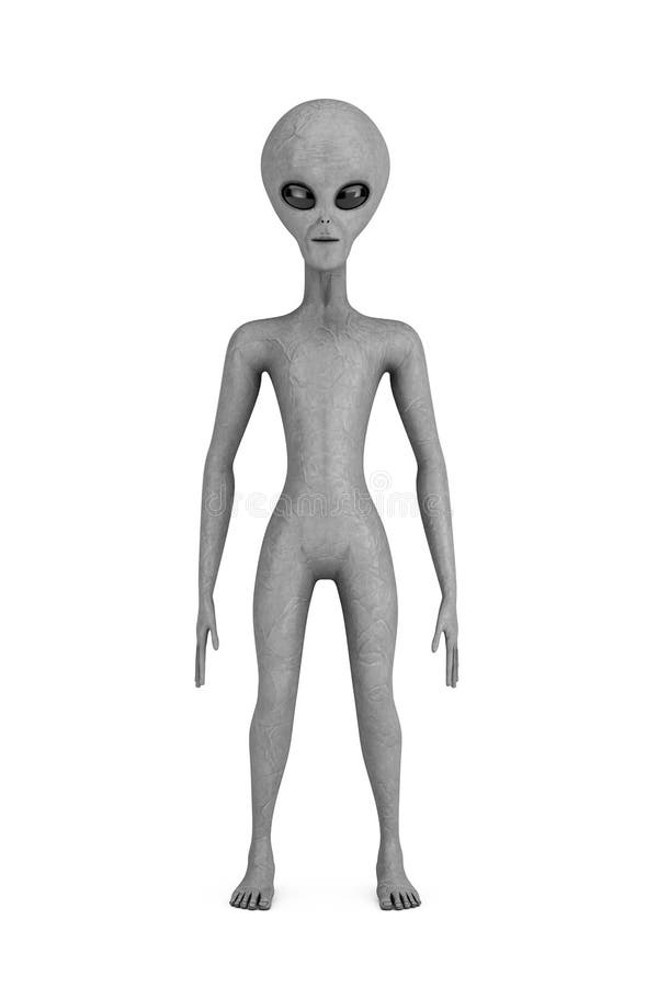 Scary Gray Humanoid Alien. 3d Rendering Stock Illustration ...