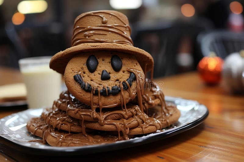 Scary Halloween Cookies. Generative AI. Stock Illustration ...