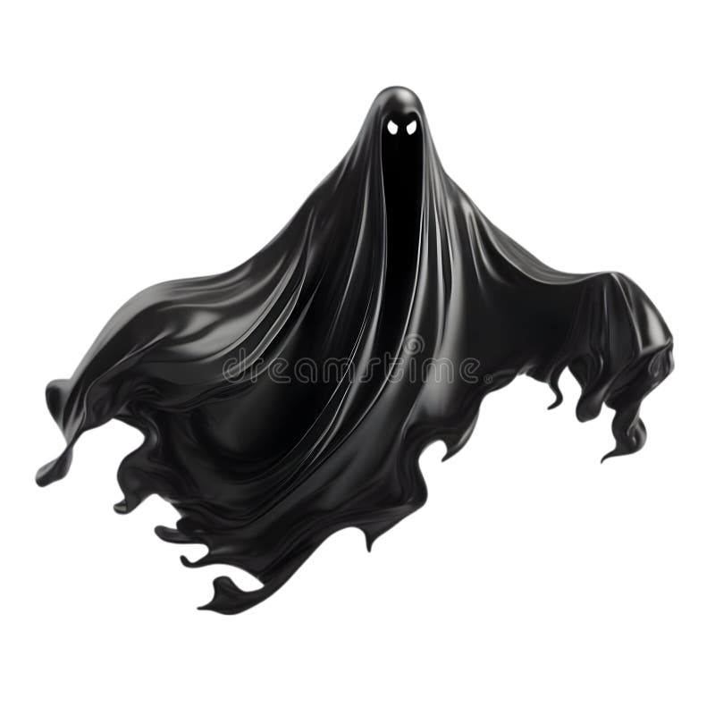 Scary Halloween Ghost on a White Background. AI-Generated. Stock Photo ...