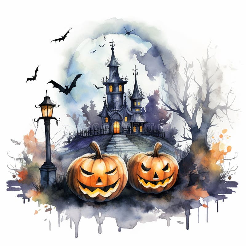 Scary Halloween Pumpkin Patch at Night Stock Illustration ...