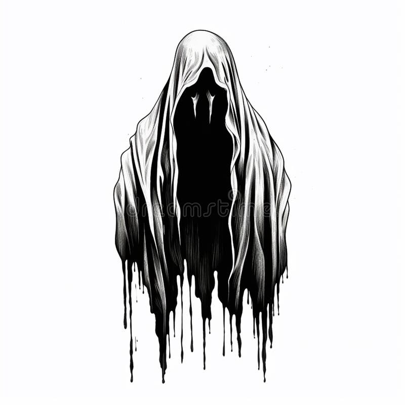Scary Hand-Drawn Wraith stock illustration. Illustration of cute ...