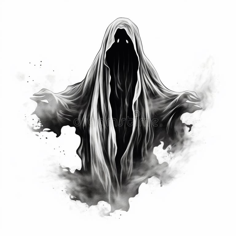 Scary Hand-Drawn Wraith stock illustration. Illustration of evilspeak ...