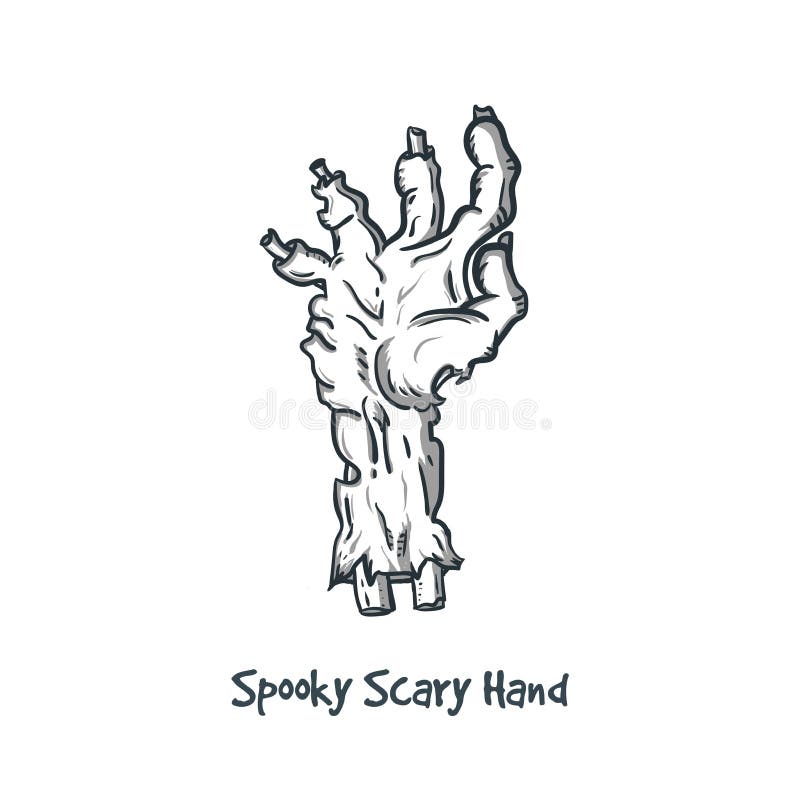 Scary Hand Vector Illustration in White and Black Color Stock Vector ...