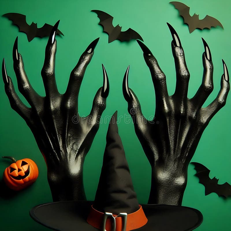 Scary hands of Monsters stock illustration. Illustration of holiday ...